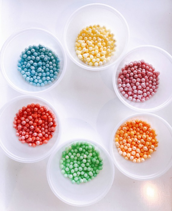 DIY colored sugar pearls - Eighty MPH Mom